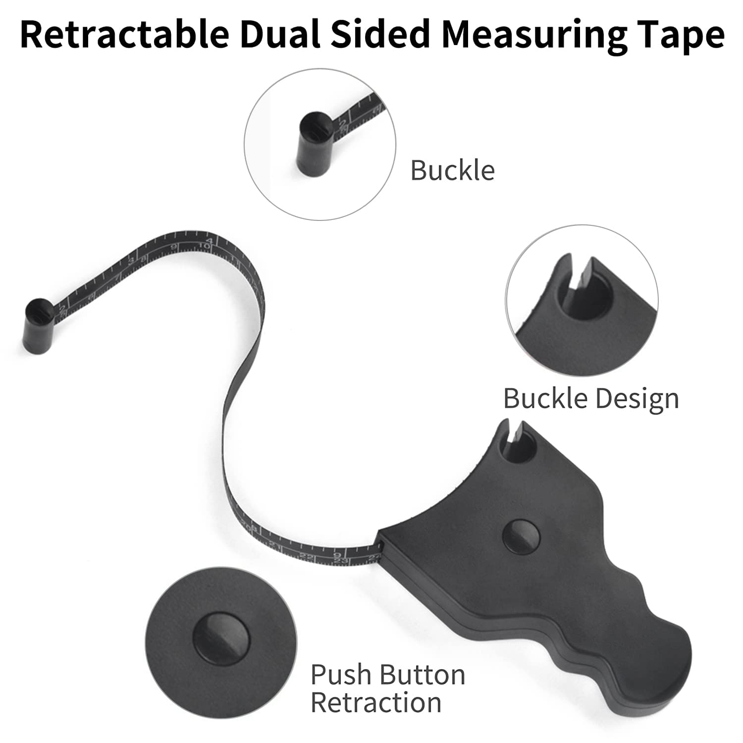 Body Measuring Tape 60inch (150cm) Accurate Body Arms Chest Thigh Waist ...