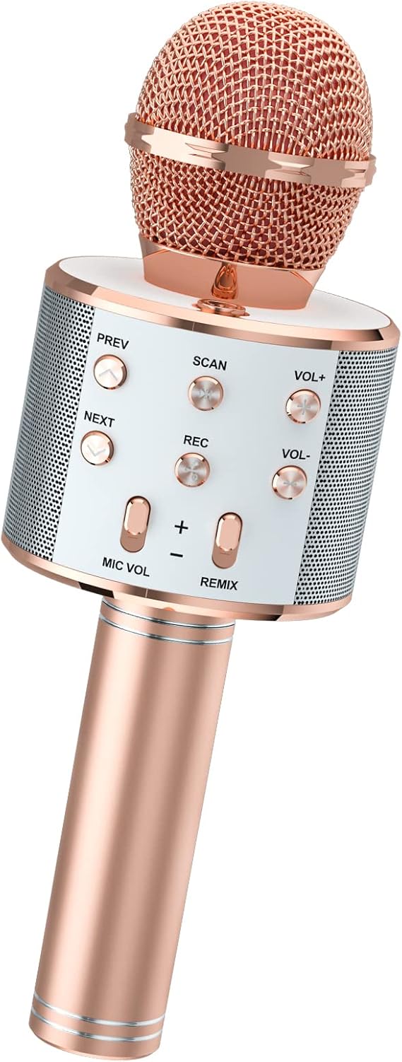 Amazon.com: Ankuka Bluetooth Karaoke Microphone, Handheld Wireless ...