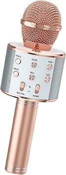 Amazon.com: Ankuka Bluetooth Karaoke Microphone, Handheld Wireless ...