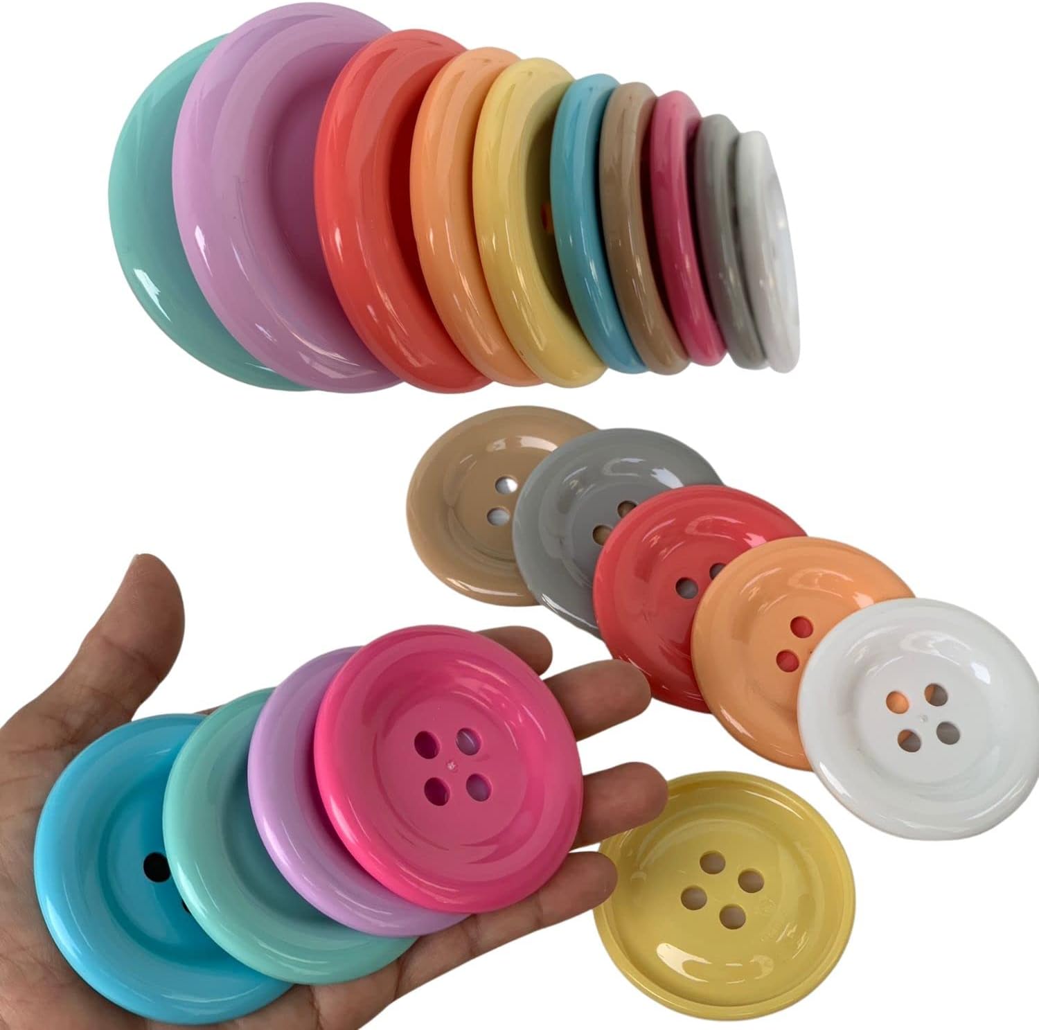 Amazon.com: 2.5 inch (63 mm) Large Plastic Craft Flatback Button 4 ...