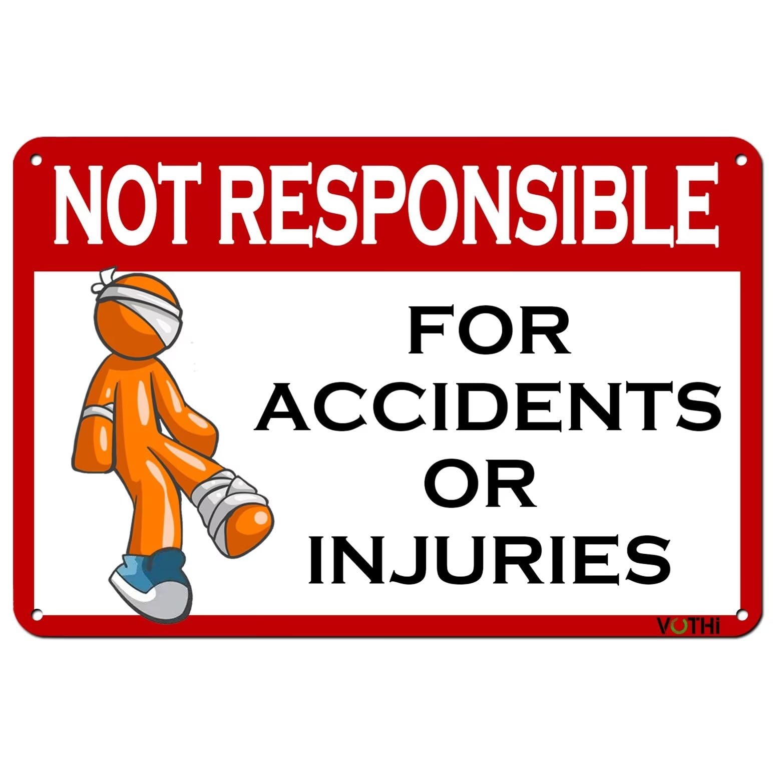 Amazon.com : VOTHI Funny Street Signs Not Responsible for Accidents Or ...