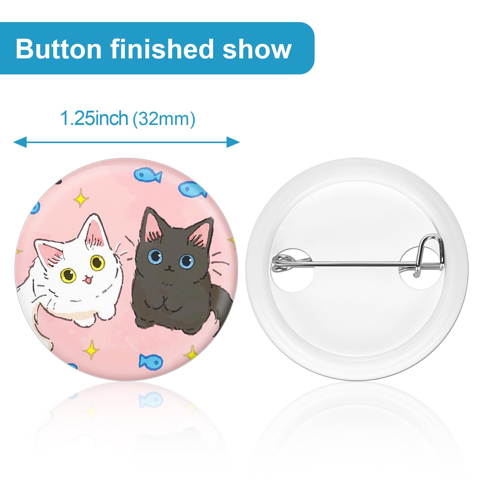 Snapklik.com : KUNTAERY 200 Sets 1.25 Inch Button Maker Supplies, 32mm ...