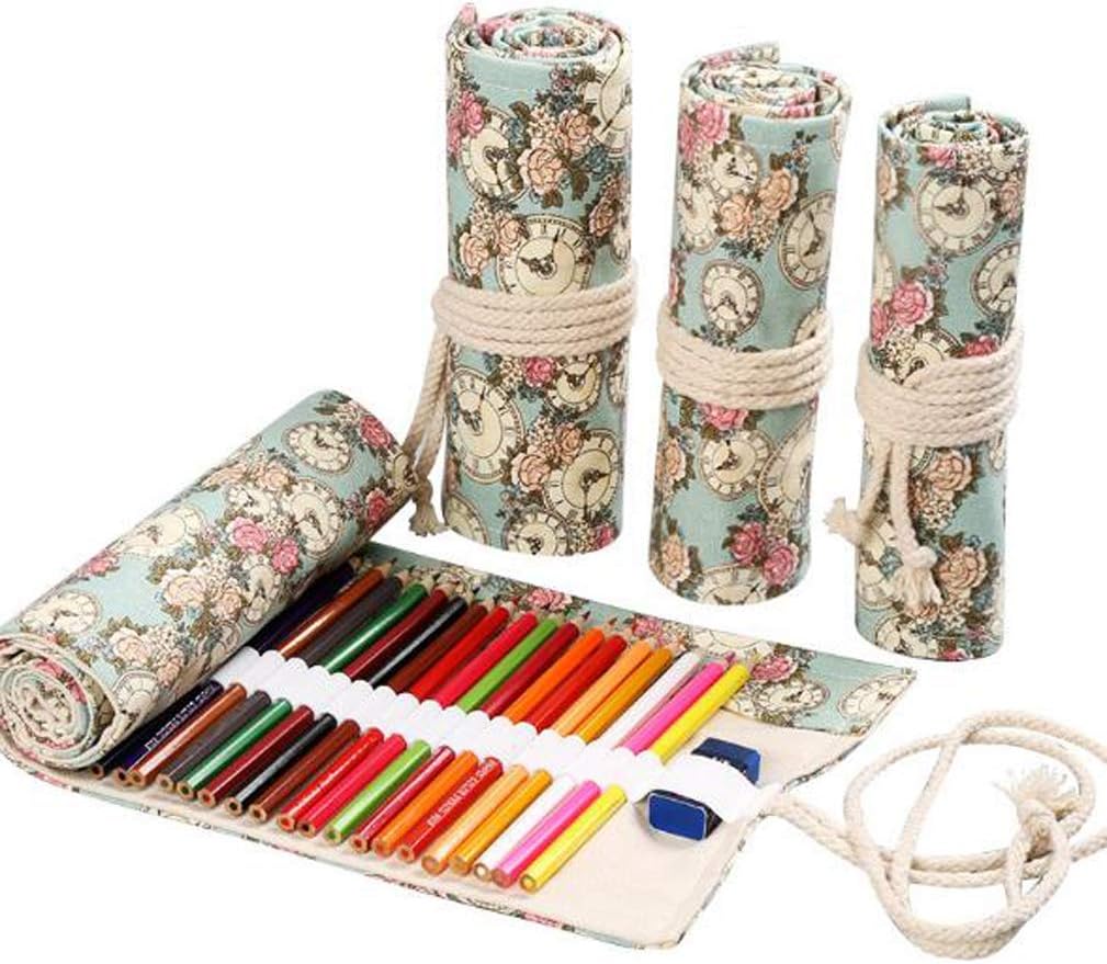 Amazon.com: Flyusa FZBNSRKO Canvas Pencil Wrap,Colored Pencil Roll Up ...
