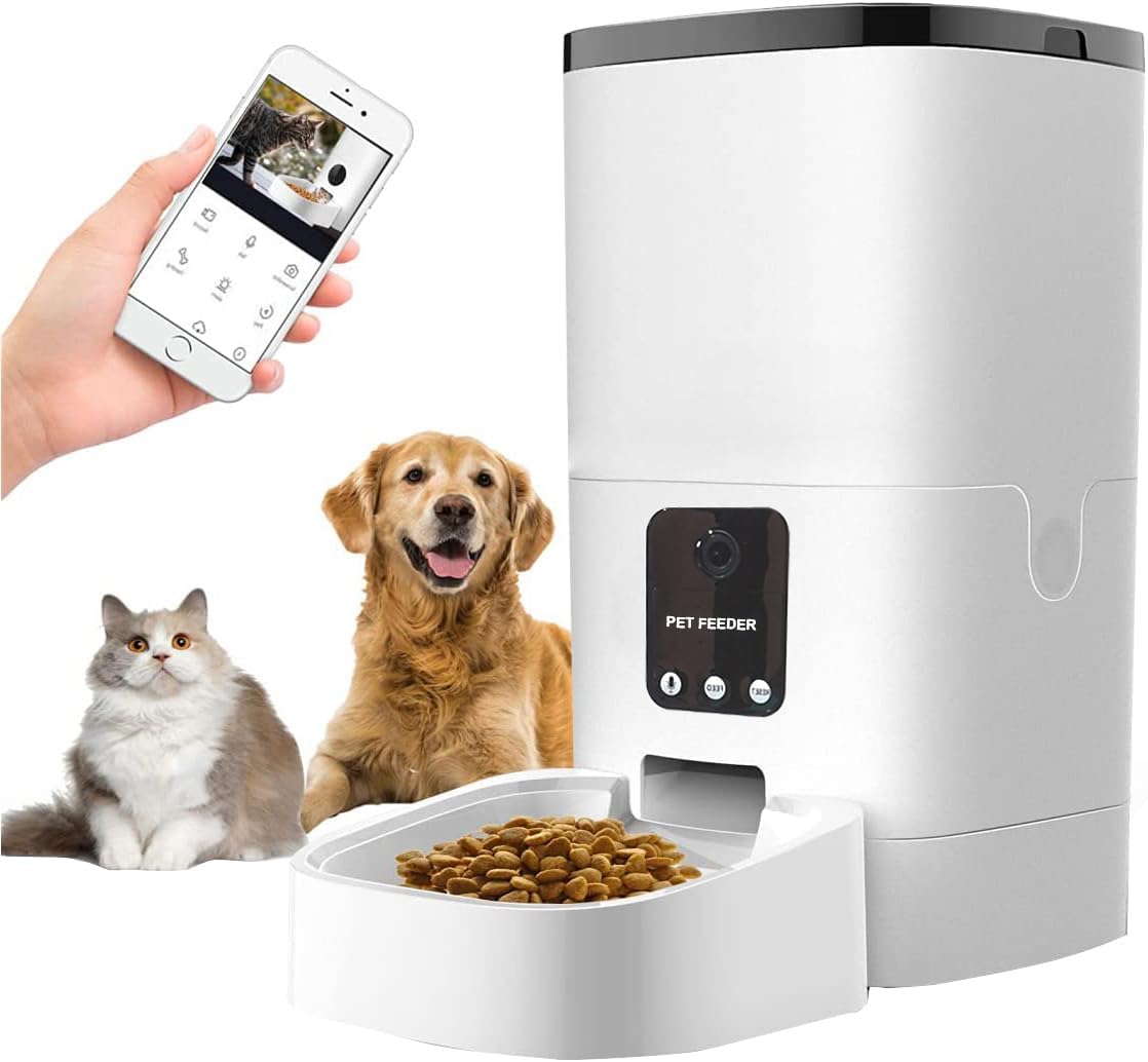 Automatic Pet Feeder with 1080P Camera, Pet Food Dispenser for Cats and ...