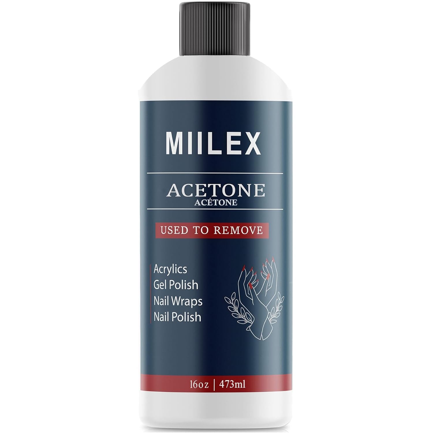 Amazon.com : Miilex 16oz 100% Pure Acetone - Nail Polish Remover for ...