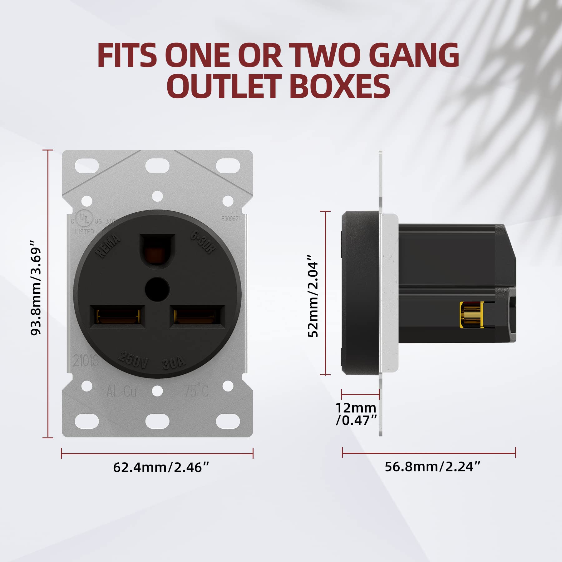Snapklik.com : AIDA 6-30R Outlet Receptacle 30 Amp 250 Volts 2 Pole 3 ...
