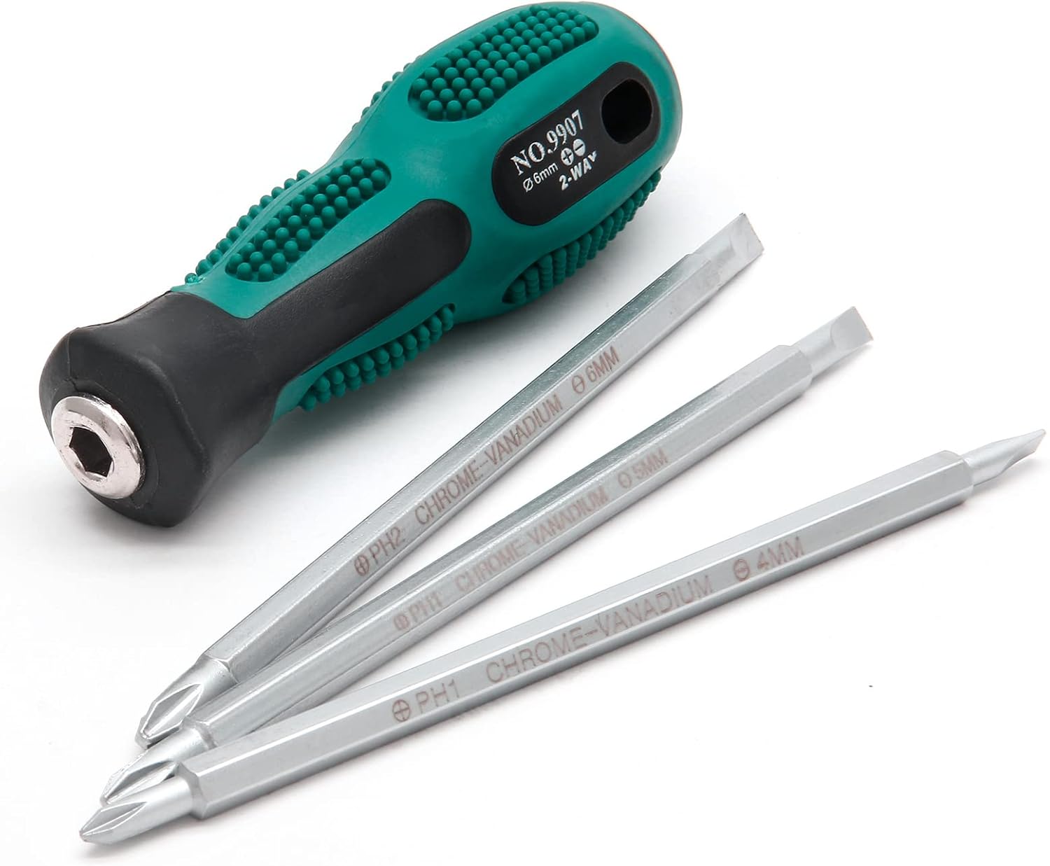 LDEXIN 6 in 1 Magnetic Ratcheting Screwdriver, 2-Way Slotted & Phillips ...