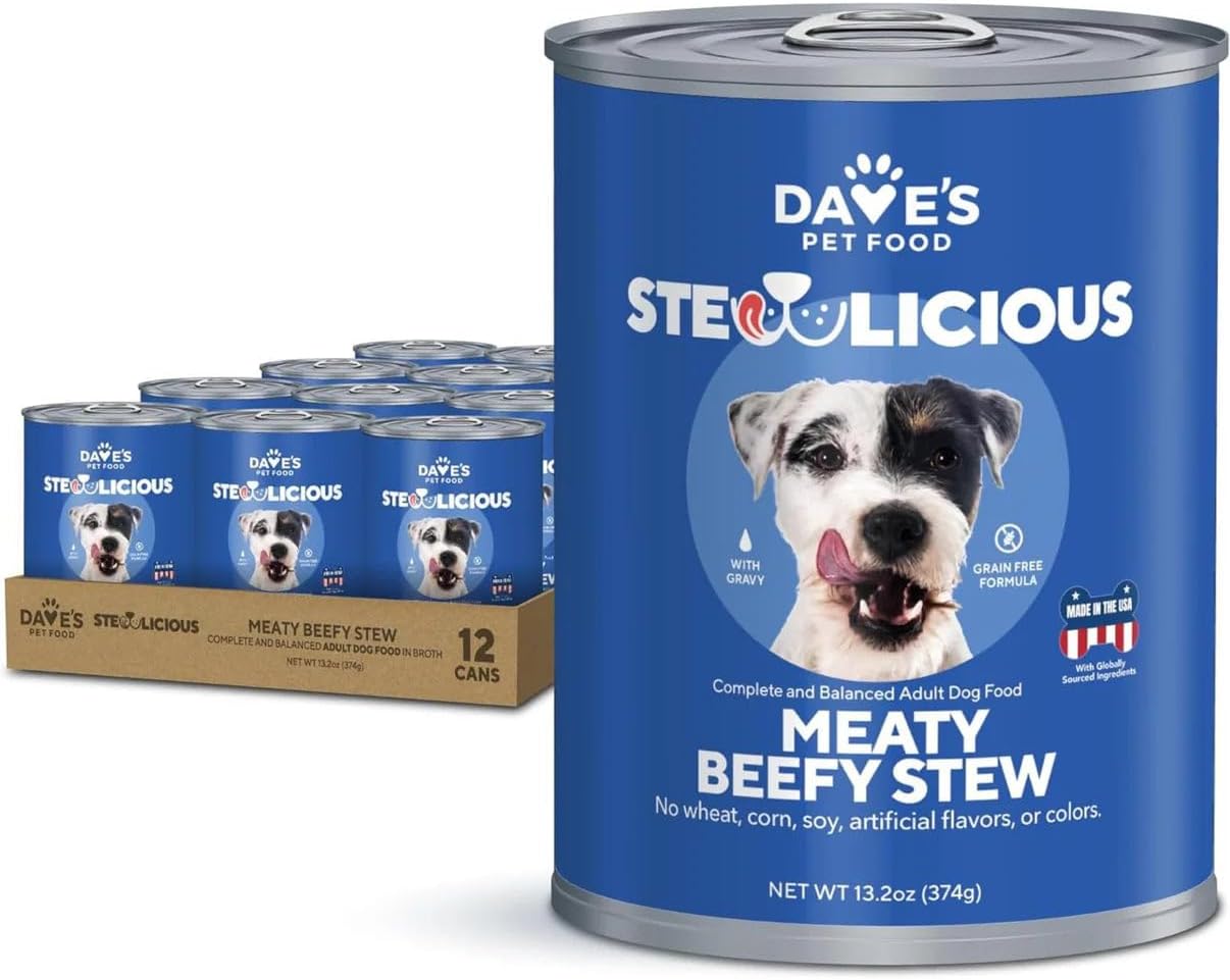 Dave's Pet Food Stewlicious Meaty Beef Stew Dog Food 13 Oz 12 pk: Pet ...