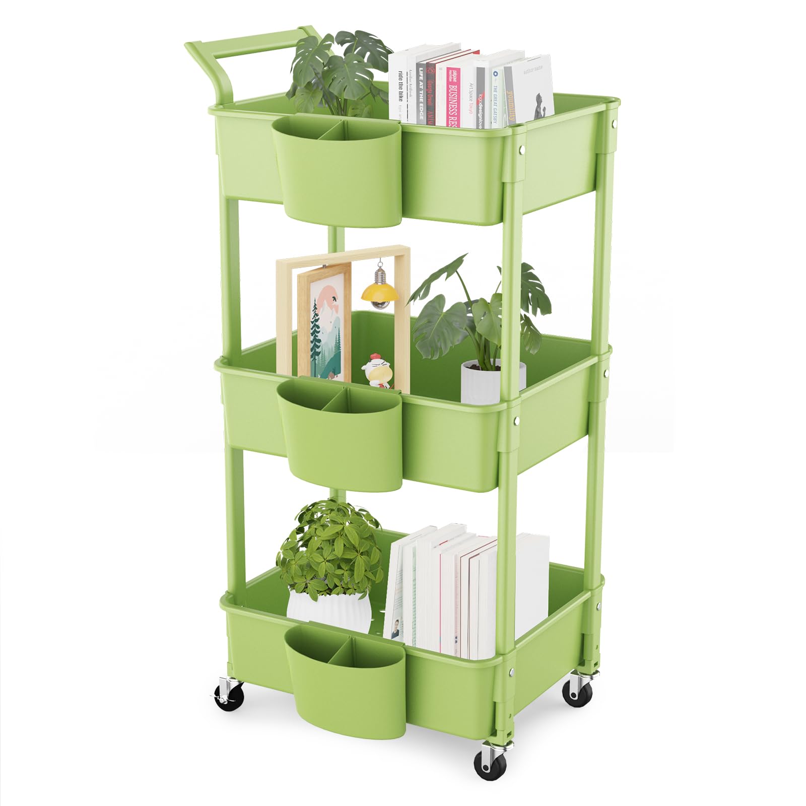 Snapklik.com : Hamone 3-Tier Utility Rolling Cart,Mobile Utility Cart