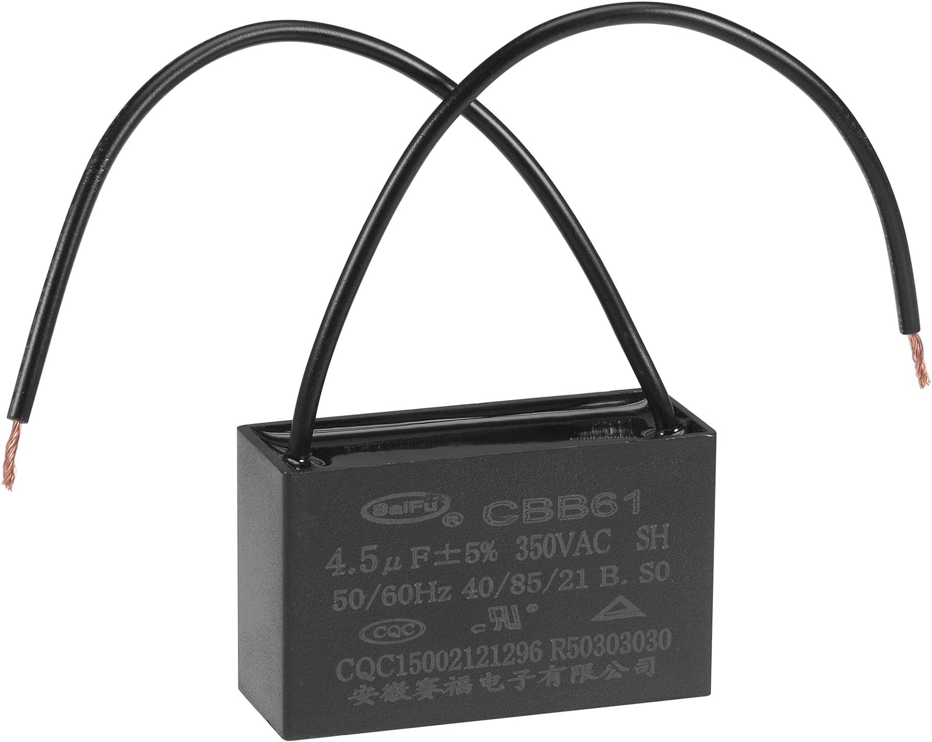 uxcell Ceiling Fan Capacitor CBB61 4uF 450V AC Double Insert Metalized ...