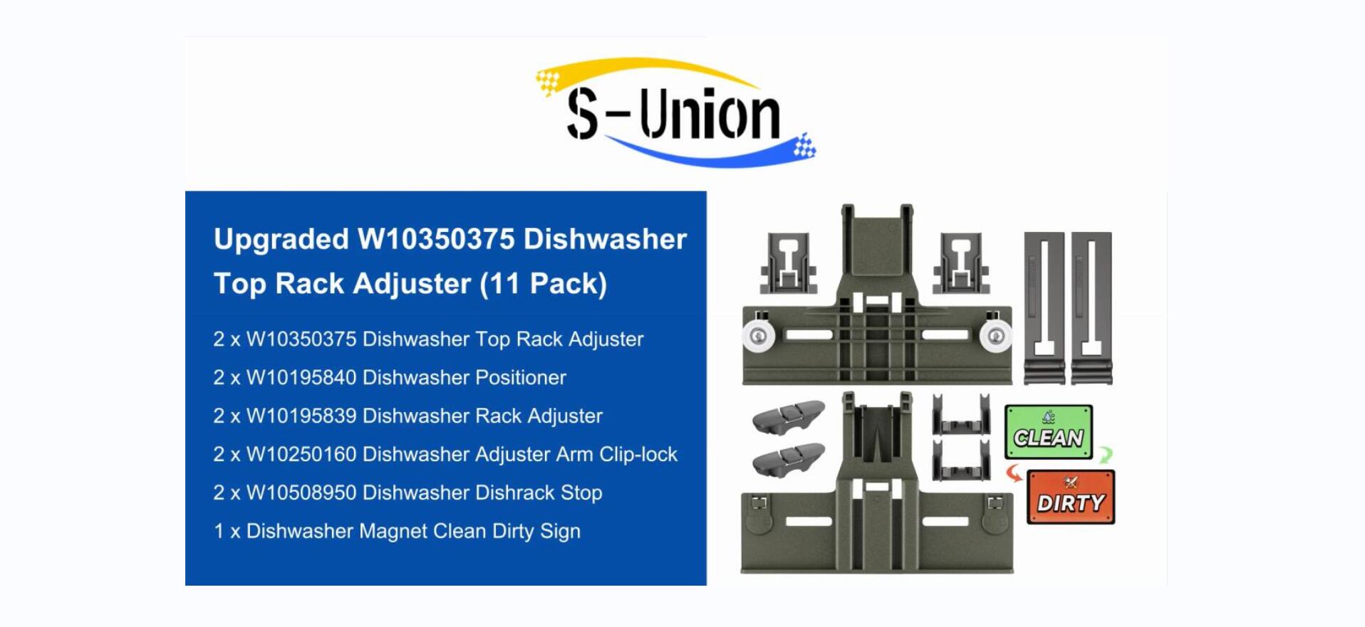 Watch Upgraded W10350375 Dishwasher Top Rack Adjuster parts on Amazon Live