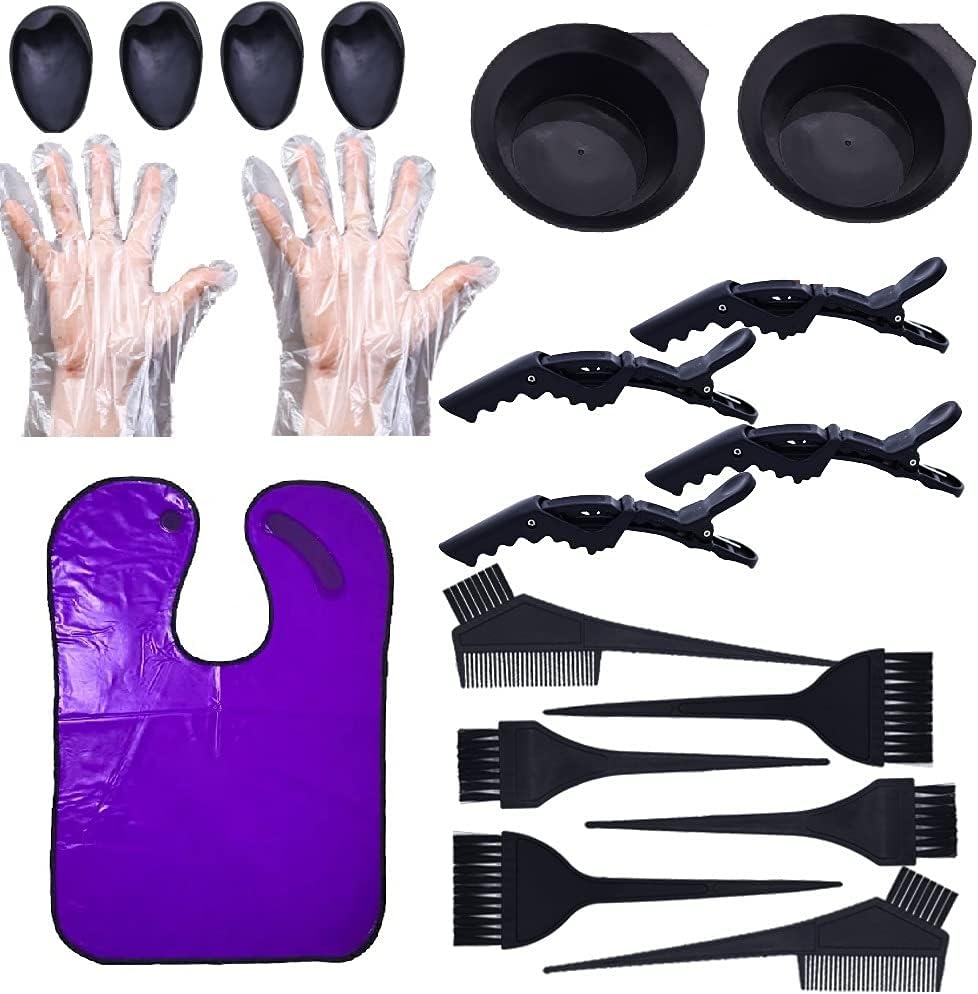 Amazon.com: Hair Dye Coloring Kit - 22 Pieces Barber Cape Hair Tinting ...