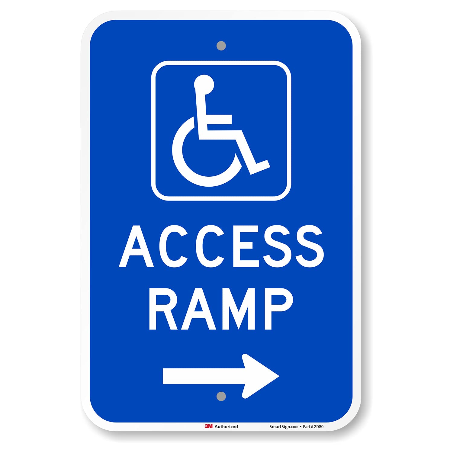 SmartSign 18 x 12 inch Handicap “Access Ramp” Metal Sign with ADA ...