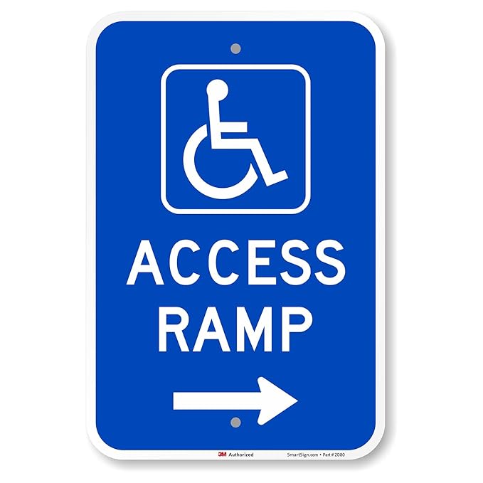 SmartSign 18 x 12 inch Handicap ââ‚¬Å“Access Rampââ‚¬Â Metal Sign with ...