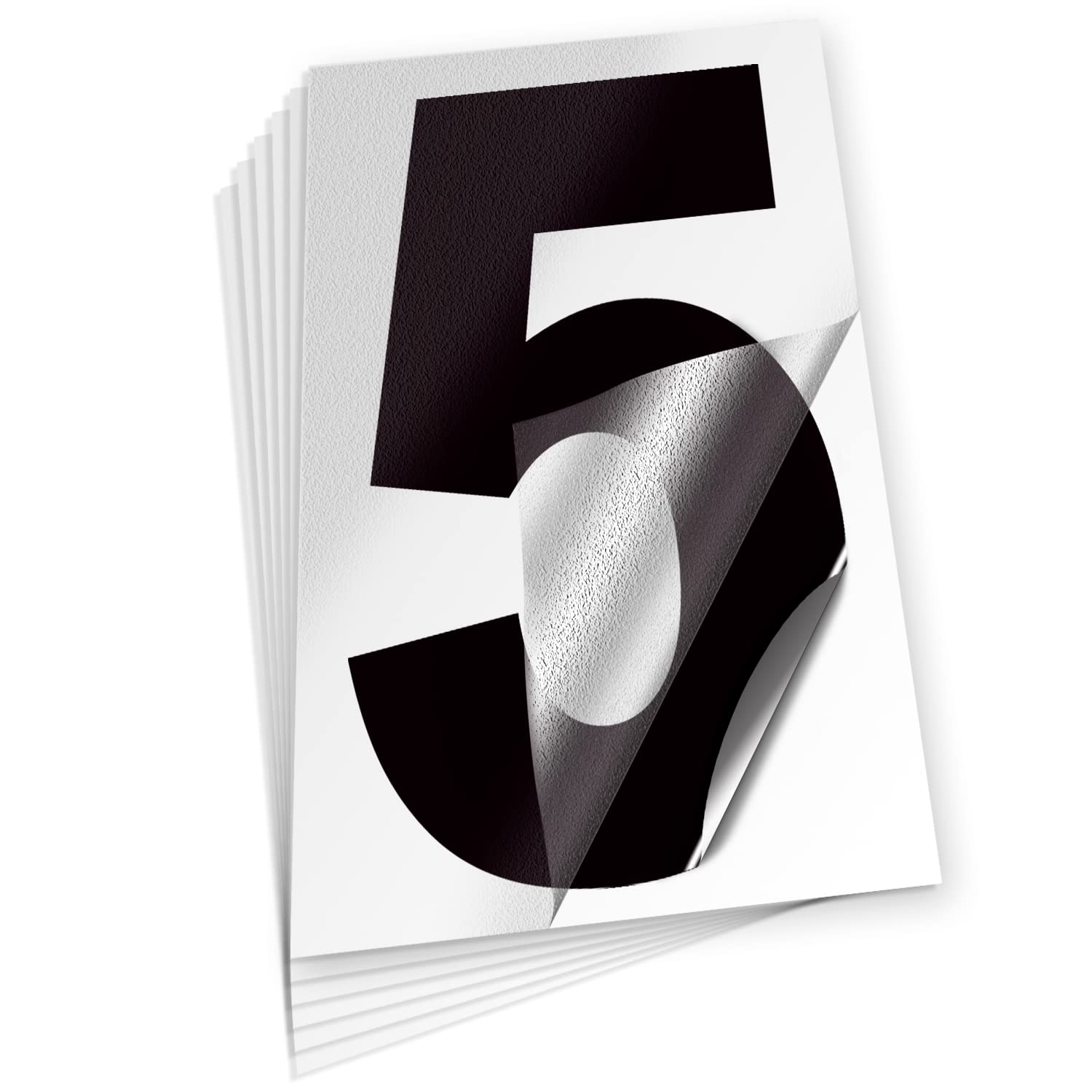 Amazon.com: iSYFIX Black Vinyl Number 5 (Five) Stickers - 6 Pack 8 inch ...