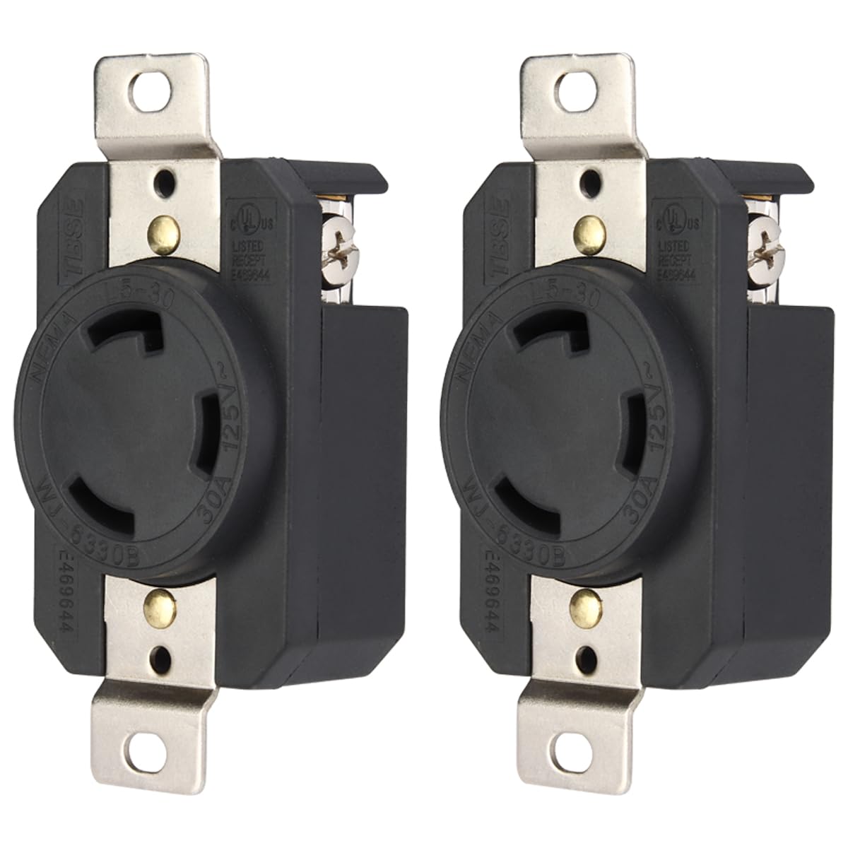 TBSE NEMA L5-30R 125V 30Amp Locking Receptacle, 2 Pole 3 Wire Grounding ...