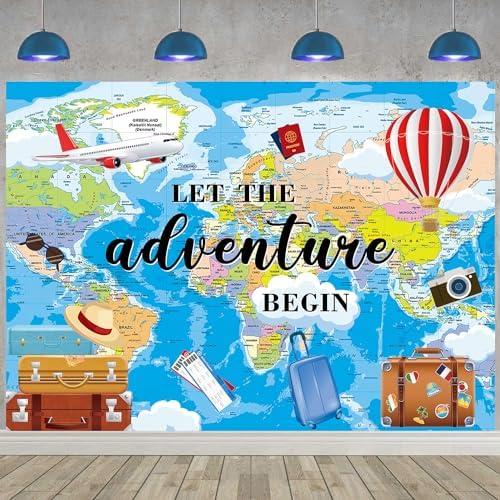 Amazon.com : Adventure Awaits Backdrop Travel Theme Photography ...