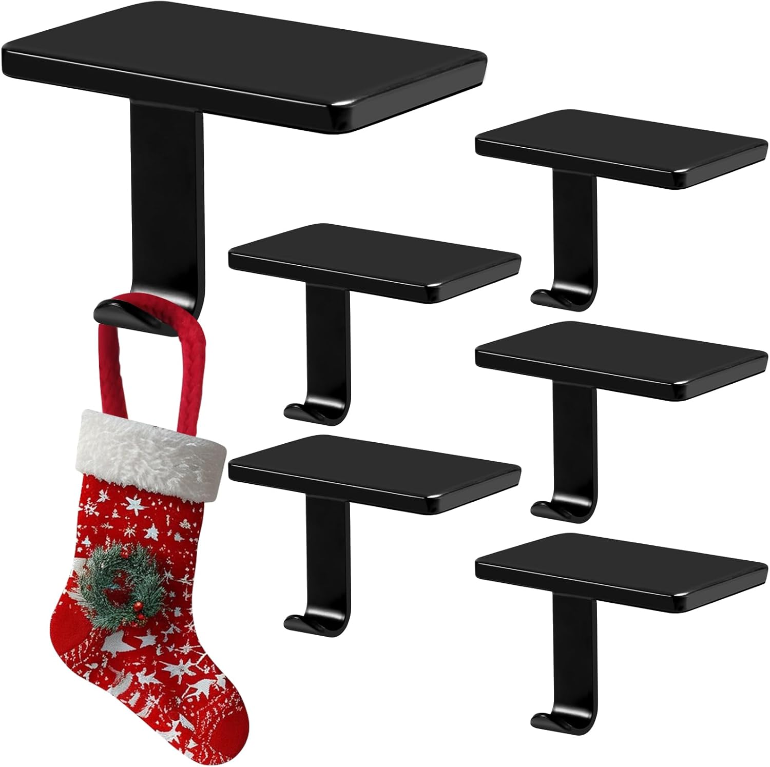 Amazon.com: BlissfulTie Christmas Stocking Holders for Mantle Set of 6 ...