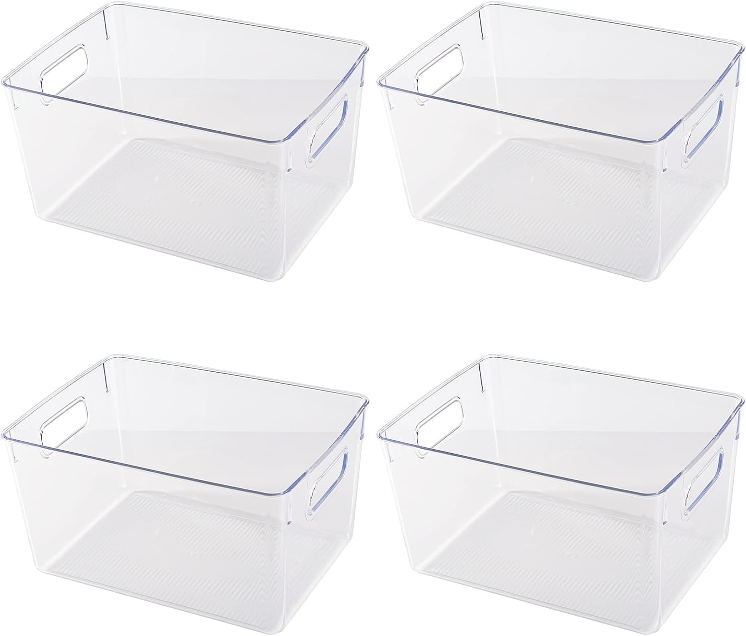 Amazon.com: Aedericoe Clear Plastic Storage Bins 4pcs Large Clear Bin ...