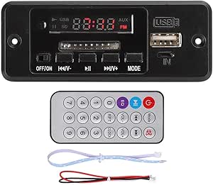 ASHATA Placa decodificadora MP3, Módulo decodificador de áudio MP3 5V USB Rádio FM MP3 ...