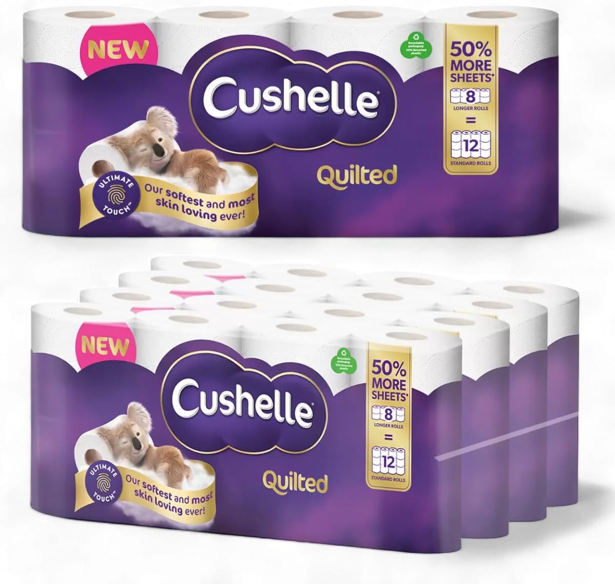 CUSHELLE Toilet Tissue Paper 32 Rolls White : Amazon.co.uk: Grocery