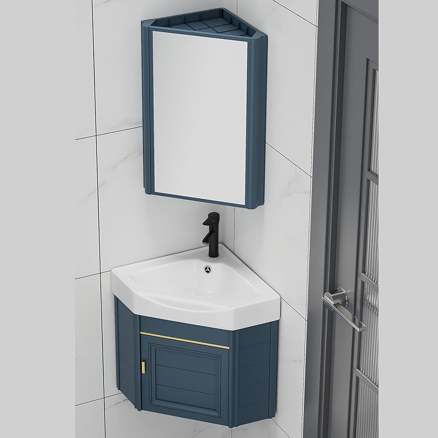 Amazon.com: ZDMZR Bathroom Vanity Cabinet, Corner Wall Mount Bathroom ...