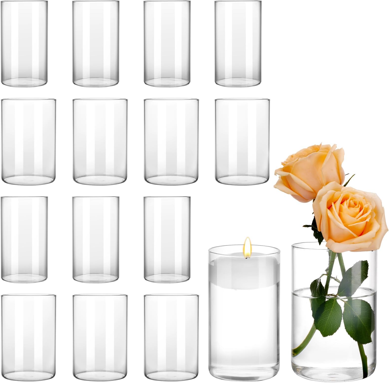 Amazon.com: 60 Pcs Glass Cylinder Vases Bulk 4 x 6 Inches Vases for ...