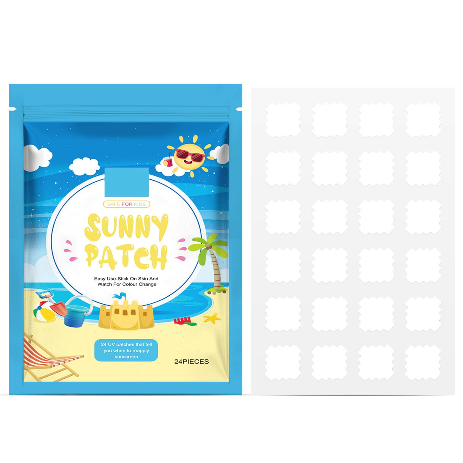 UV Detecting Patches,24 Pieces UV Detection Stickers,UV Patches for ...