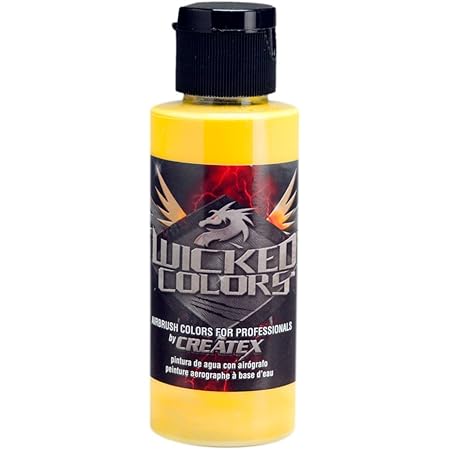 Amazon.com: Createx Airbrush Paint, Transparent Sunrise Yellow, 2 oz ...