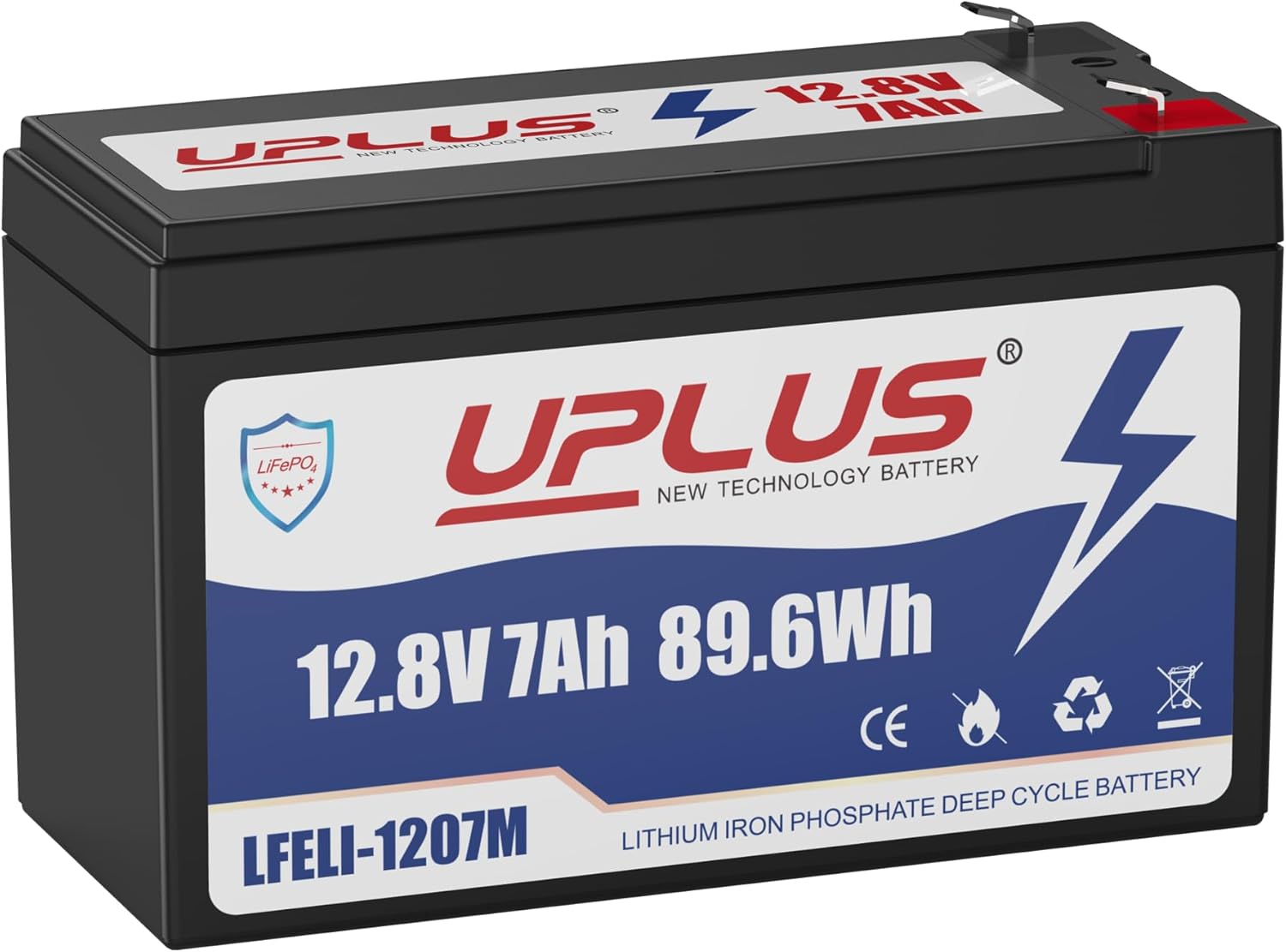 Amazon.com: Uplus 12V 7AH LiFePO4 Battery, Lithium Iron Batteries 5000 ...