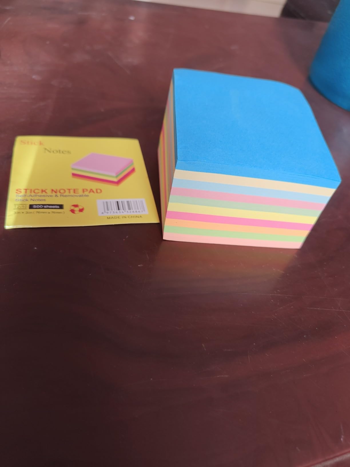 Qatalitic Sticky Notes Cube 3"x 3" Inches, 500 Sheets(10 Colors x 50 ...