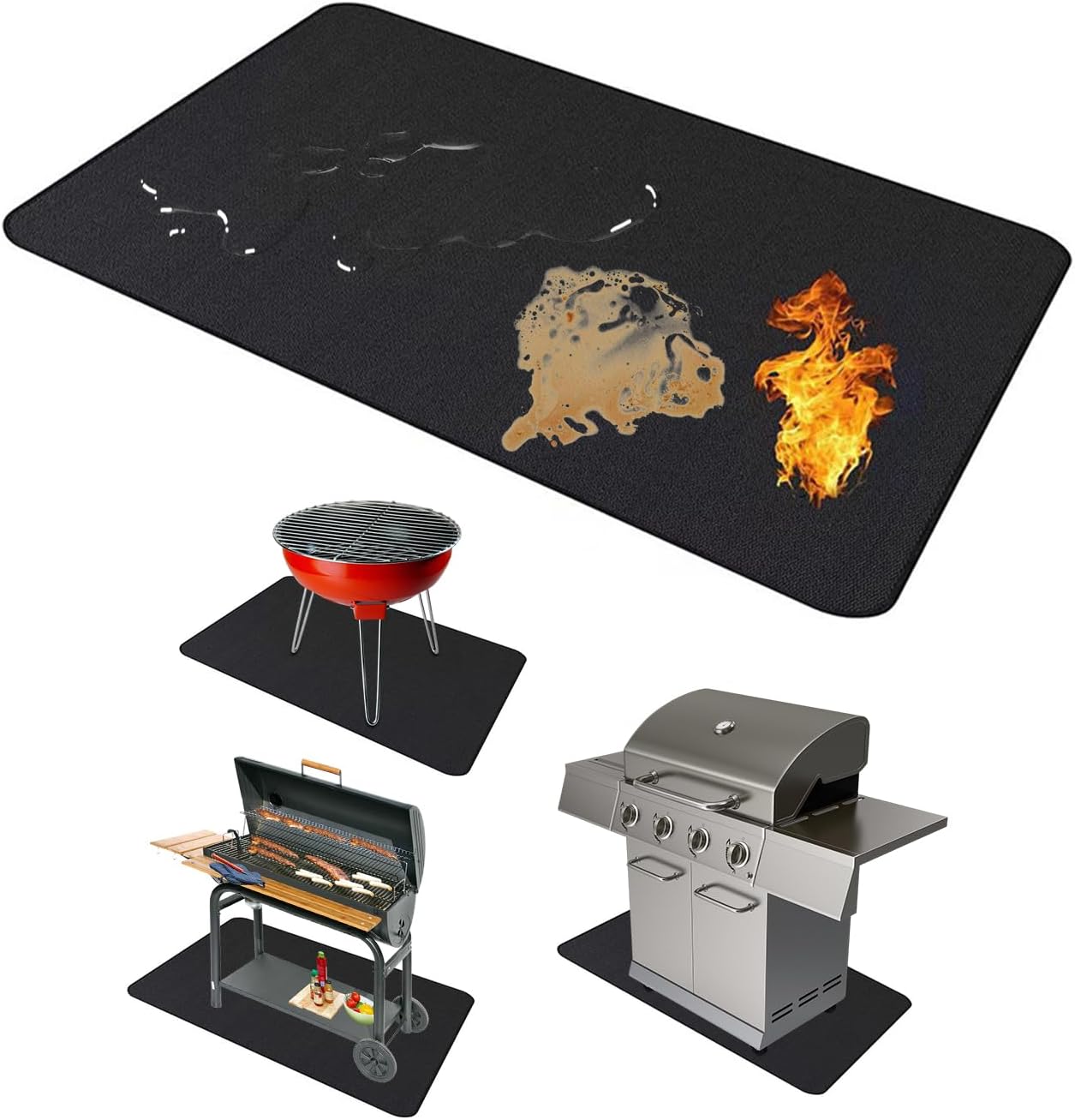 Amazon.com: BAG WIZARD 65 x 36 Inches Under Grill Mat for Outdoor Grill ...