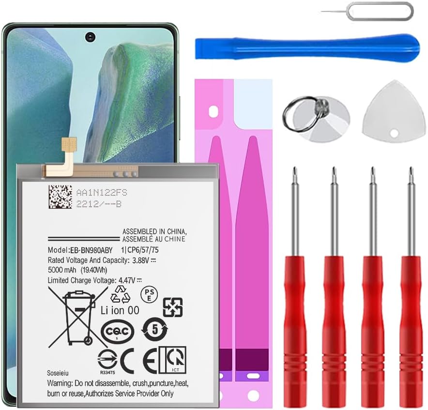 Amazon.com: MAXBEAR Galaxy Note 20 Battery, (Upgraded) 5000mAh 3.85V Li ...