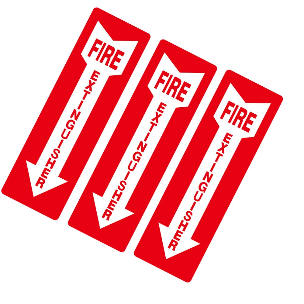 Set of 3, 3M High Reflective Fire Extinguisher Arrow Sign - Self ...