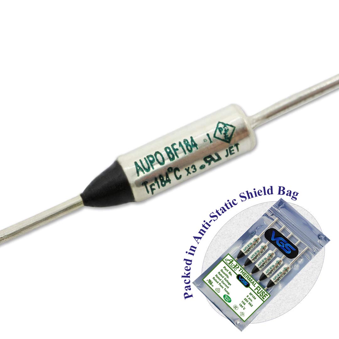 5Pcs New BF184 Aupo Thermal Fuse TF Cutoff 184C 110VAC /250VAC 10A ...