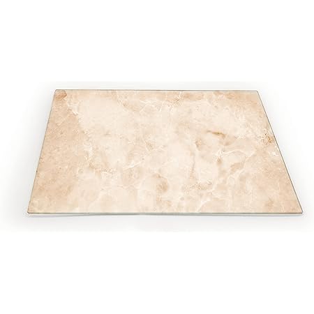 Clear Glass Chopping Board with Cream Marble Print - Size 40cm x 30cm ...
