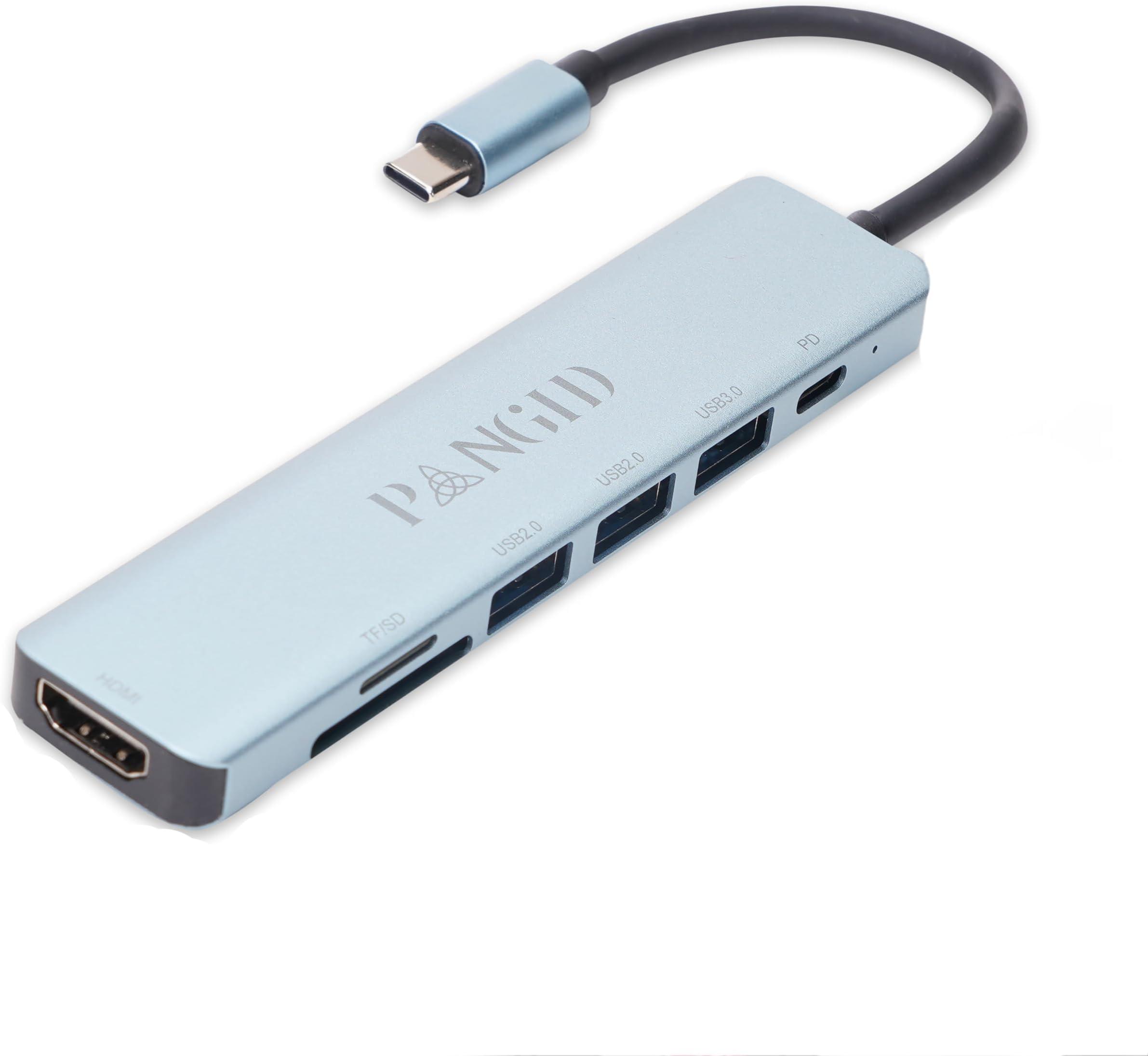 Pangid USB C 7-in-1 Aluminium Multiport Type-C Adapter with 4K @30Hz ...