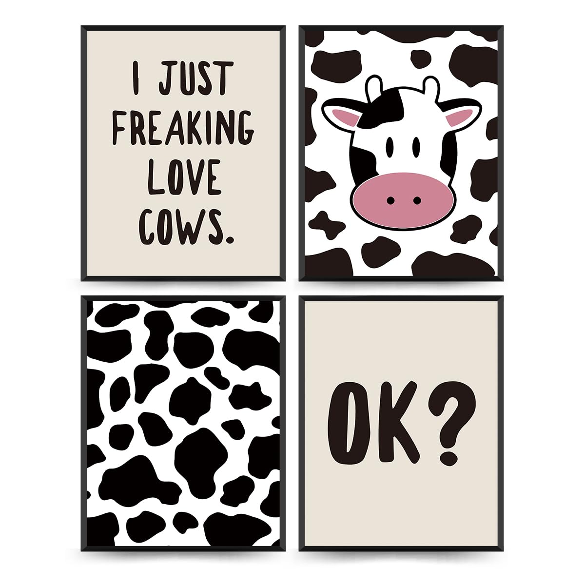 Amazon.com: PLKMN I Just Freaking Love Cows Ok Posters Printing Wall ...