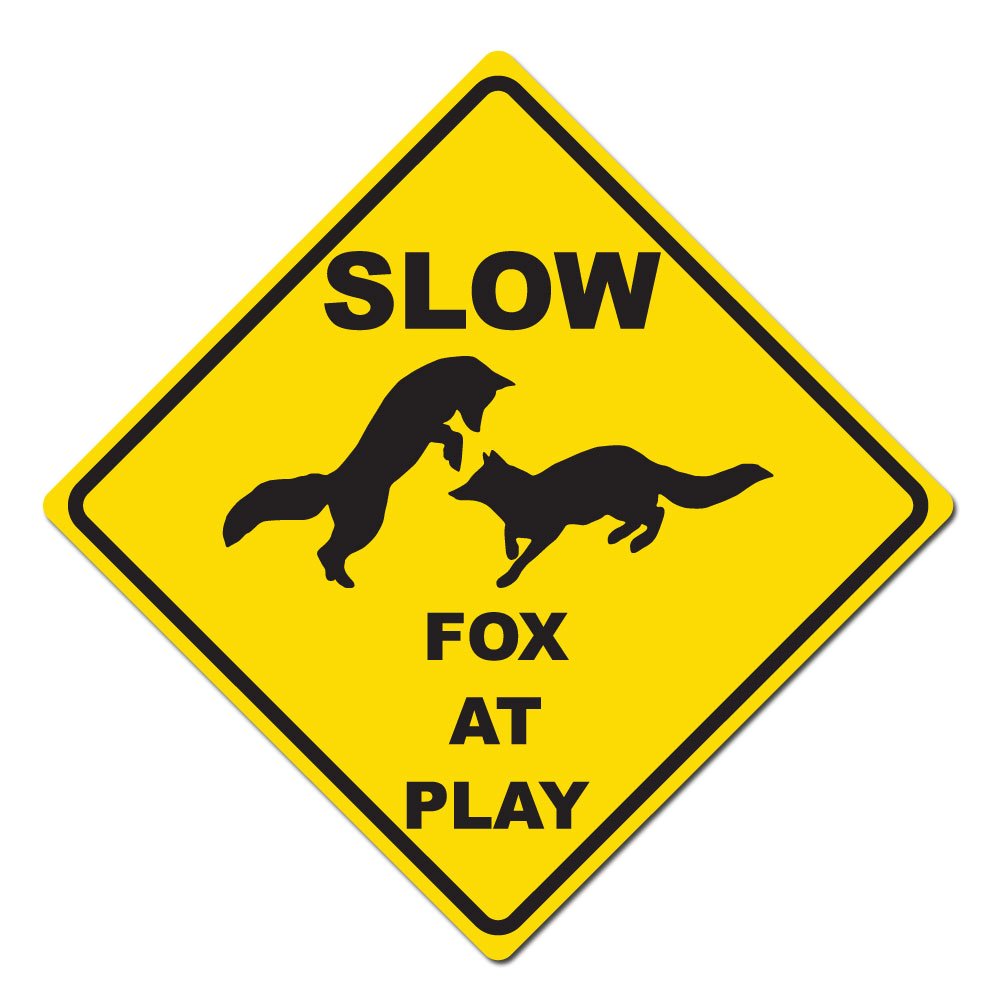Amazon.com: Dark Spark Decals Slow Fox at Play Caution Sign - 11 ...
