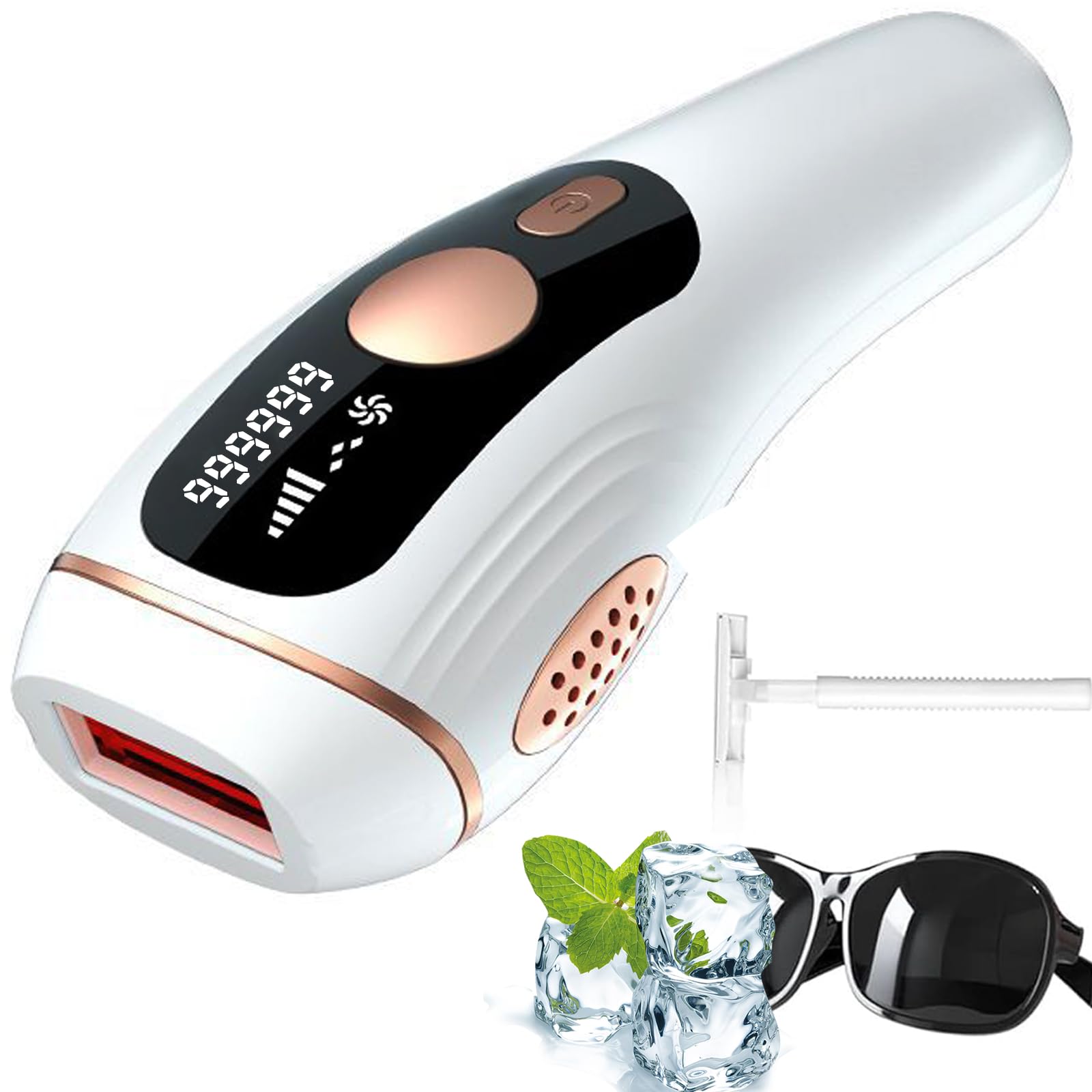 IPL Hair Removal Device with Ice Cooling System, 5 Energy Levels ...