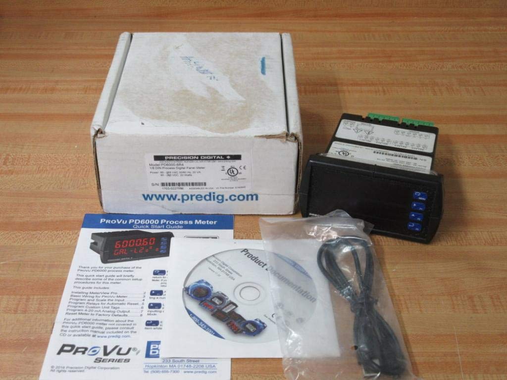 Precision Digital PD6000-6R4: 0-10V, 4-20mA LED Digital Panel Meter ...
