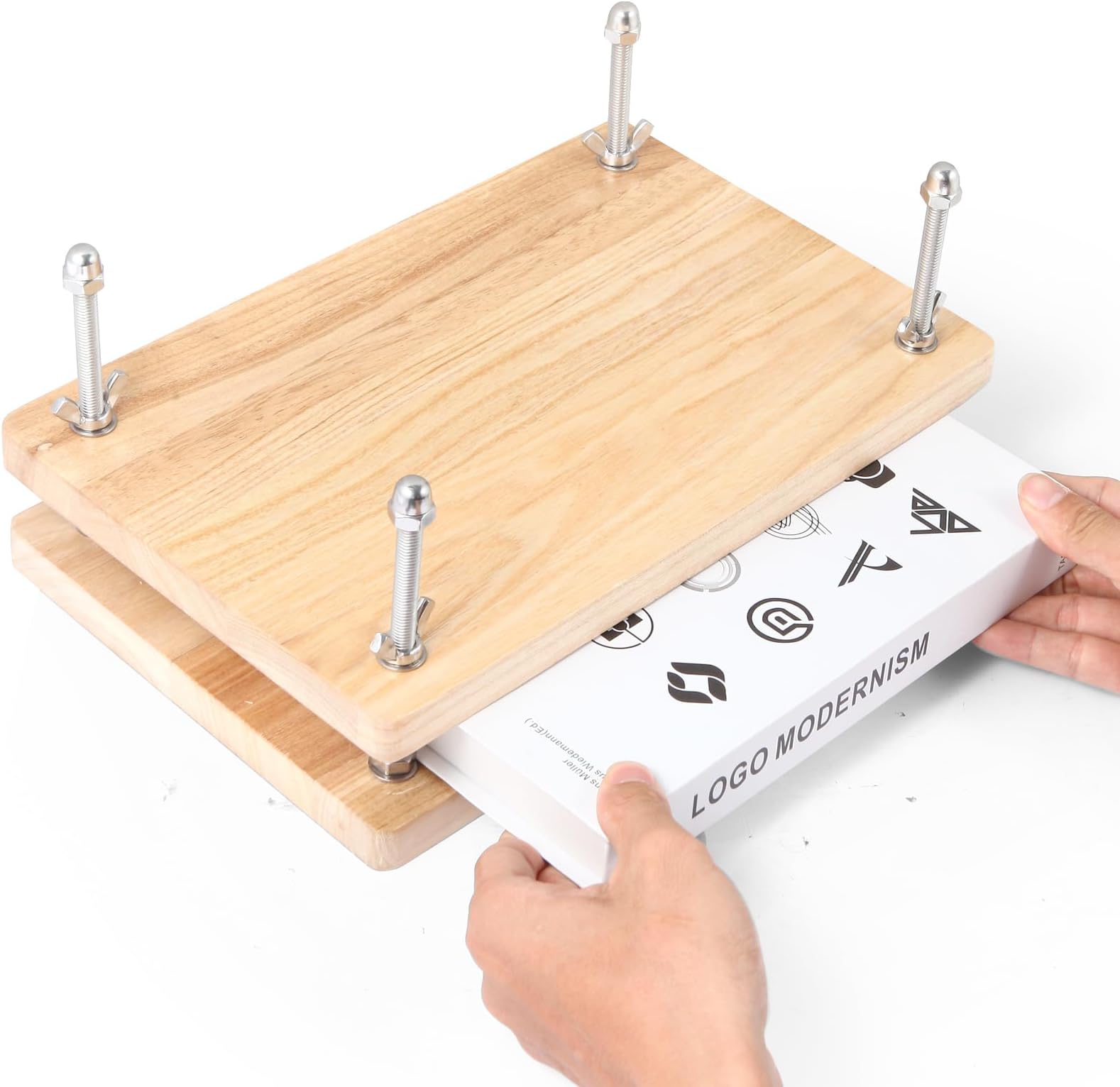 Amazon.com : Book Press, Bamboo Wood Book Press Bookbinding, Handmade ...