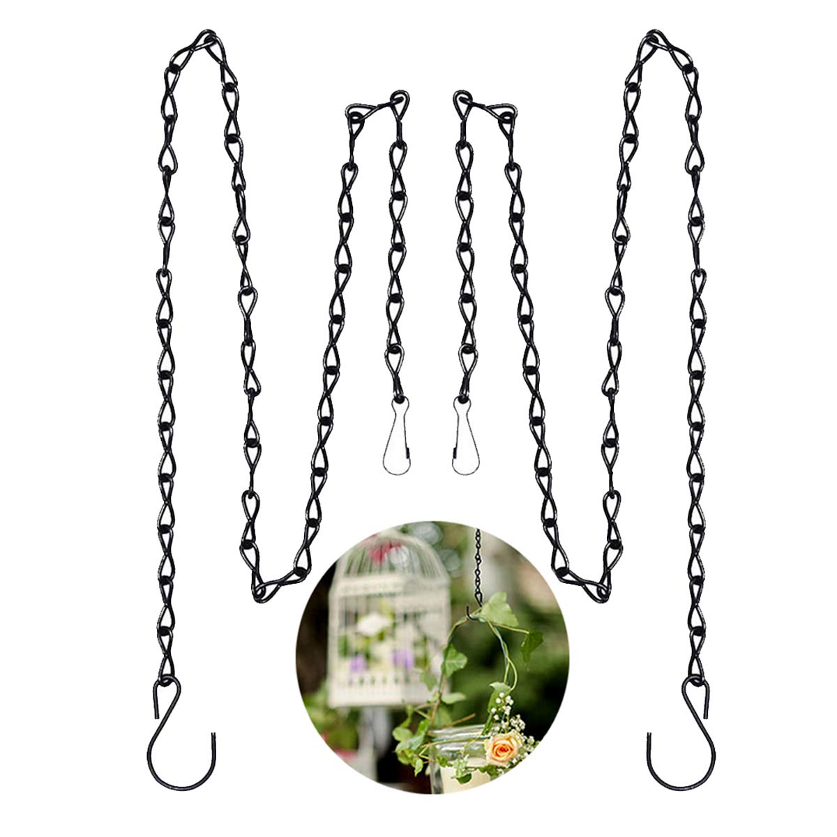Amazon.com: 2pcs 35 Inch Hanging Basket Chains, Black Hanging Chains ...