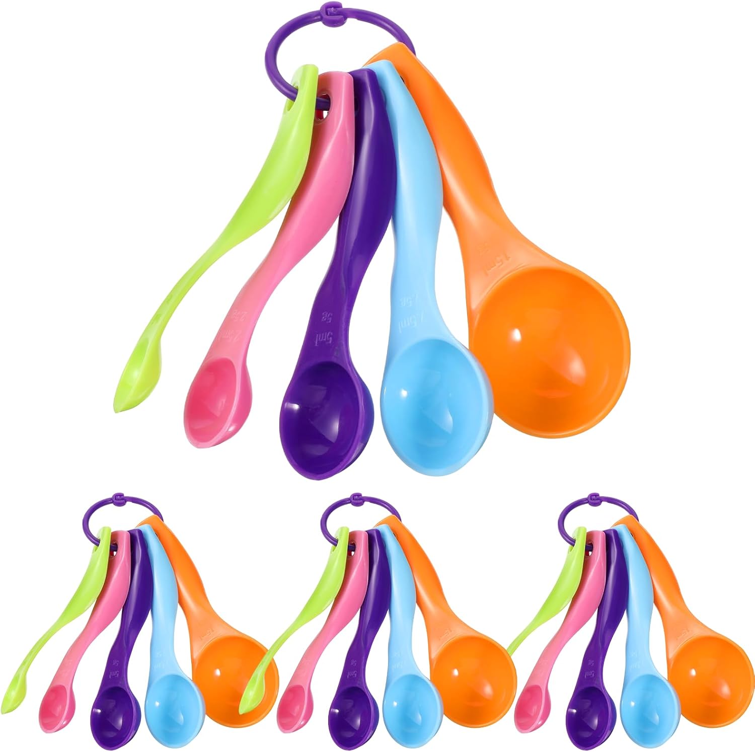 Amazon.com: 20 Pieces Plastic Measuring Spoons Colorful Measuring Cups ...