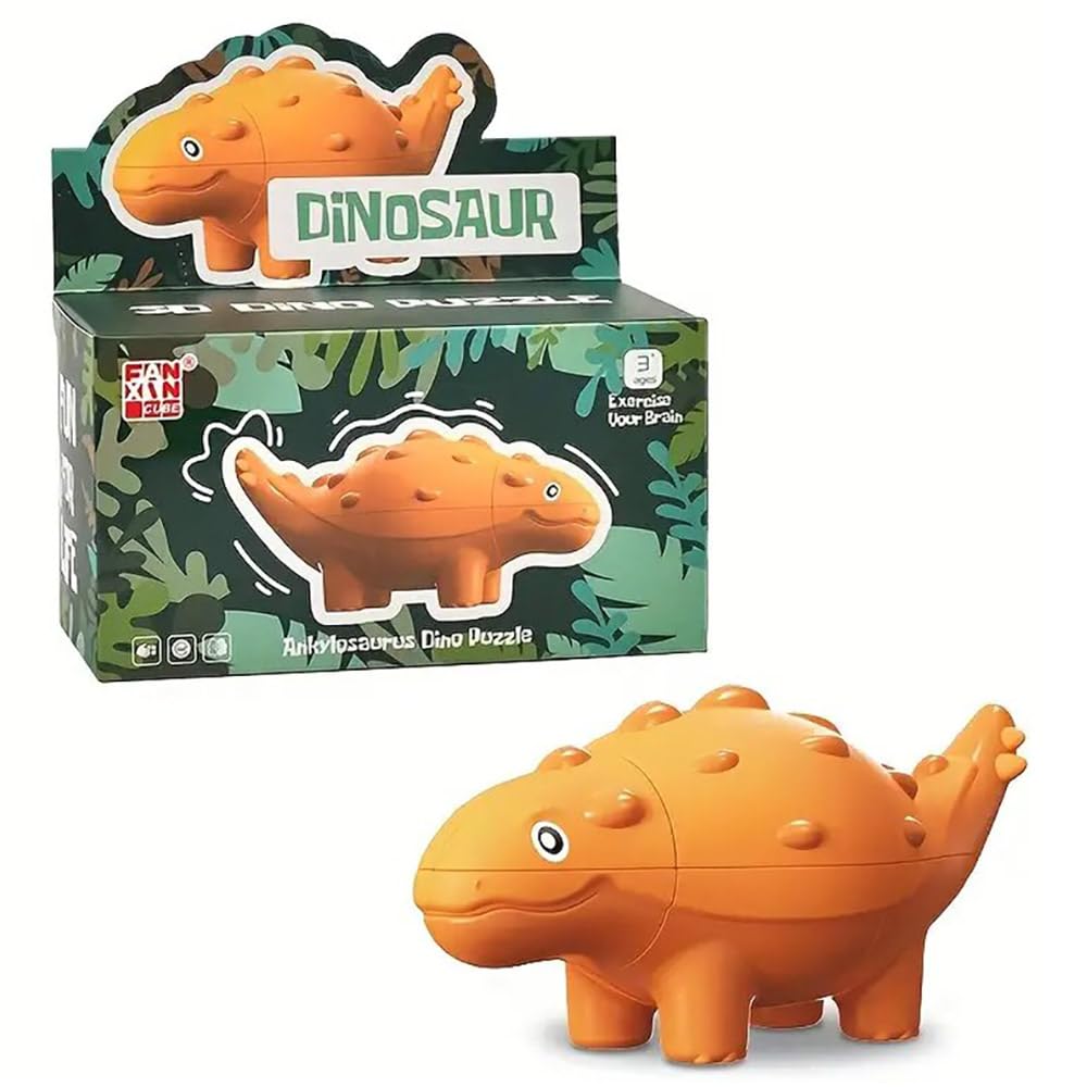Kiditos Dinosaur (Ankylosaurus) Speed Cube 2x2x3 Animal Cube Puzzle, 3D ...