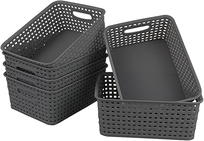 Amazon.com: Lawei 9 Pack Plastic Storage Baskets, 10.5 x 7.1 x 5.5 Inch ...