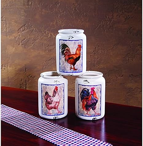 Amazon.com - Assorted French Rooster Crocks - Set of 3