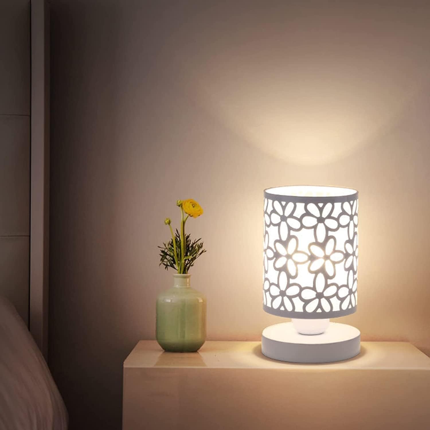 Modern Bedside Table Lamp with LED Bulb Included - Nightstand Desk Lamp ...