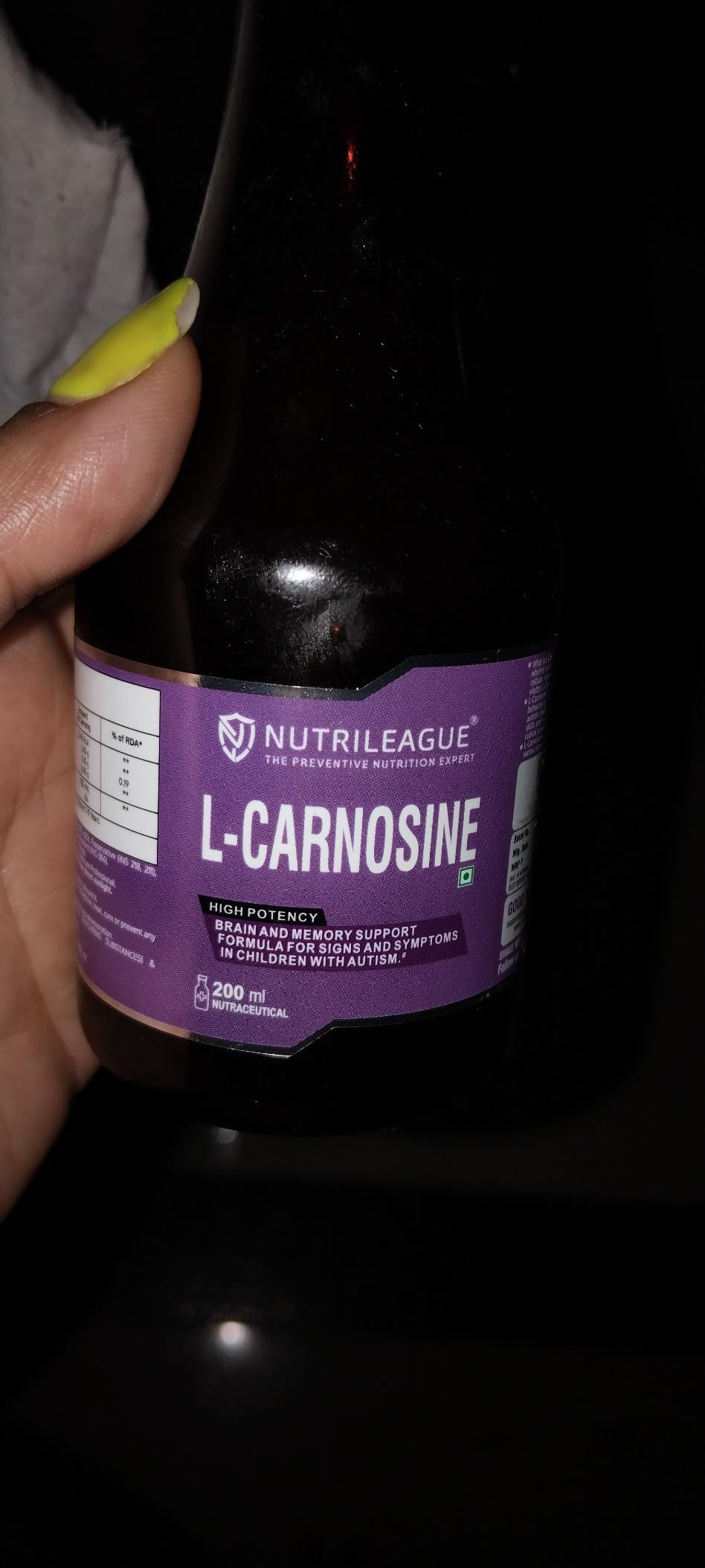 Buy Nutrileague L- Carnosine Syrup | 200 ml | Brain & Memory Support ...