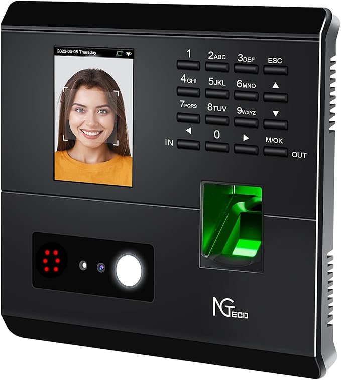 NGTeco MB1 Clock in Machine for Employees Small Business with Face ...